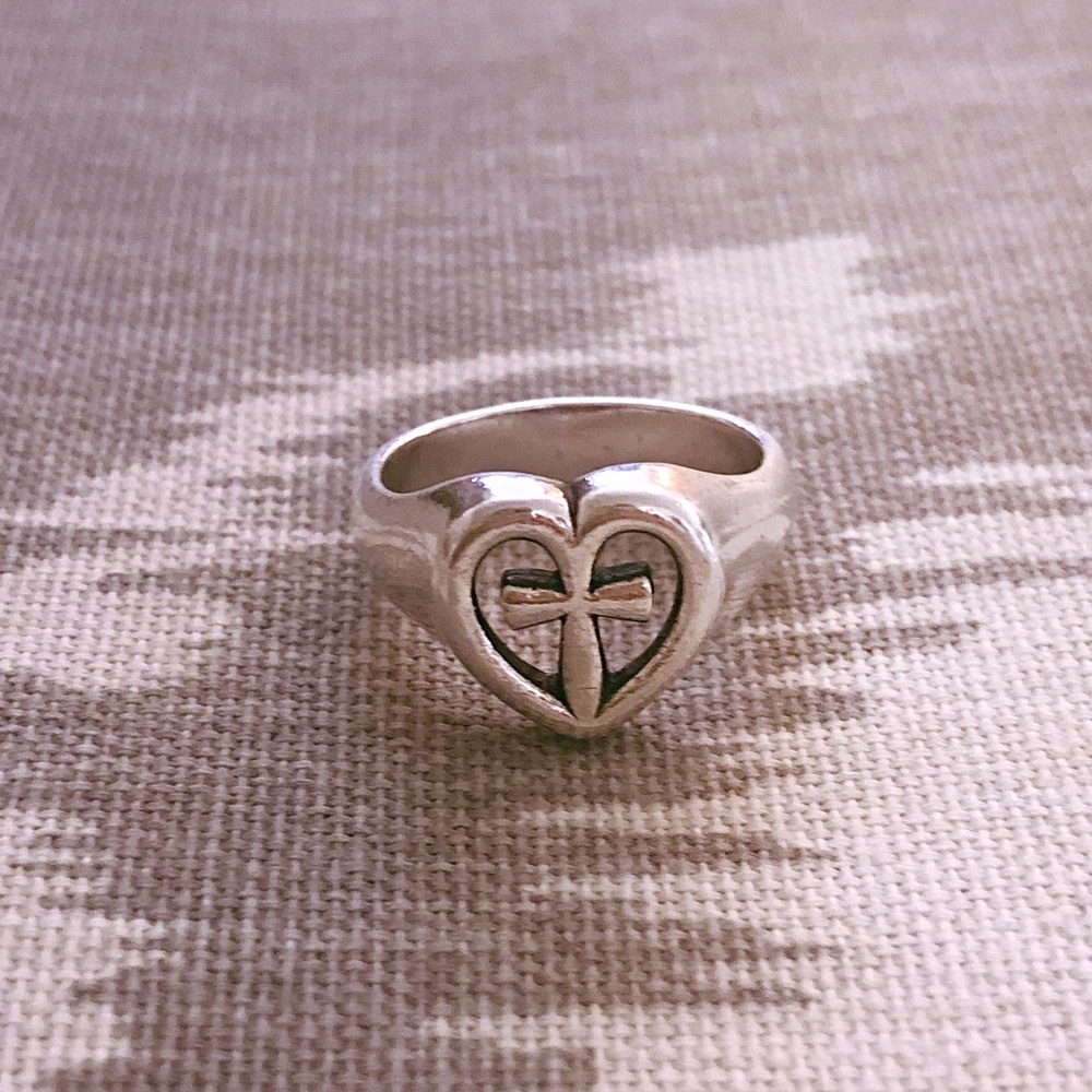 James Avery Retired Eternal Love Heart Cross Ring In … - Gem